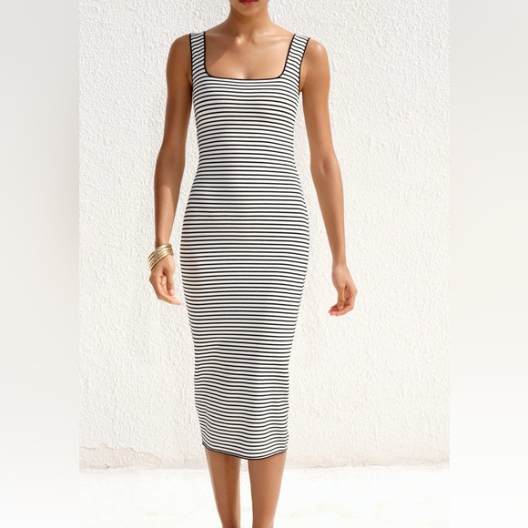 Zara | Dresses | Zara Stretch Square Neck Dress | Poshmark